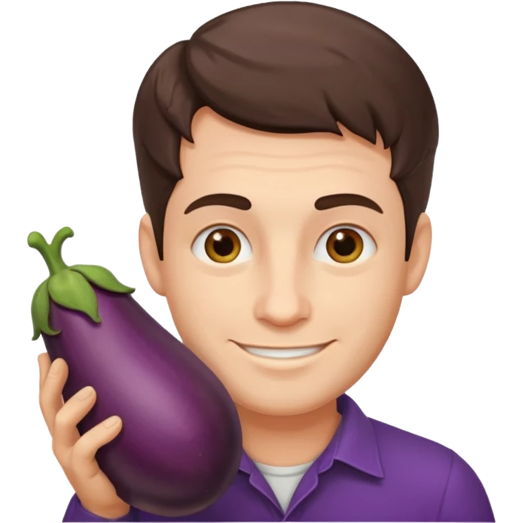 Sexy man with rizz face and an eggplant emoji | AI Emoji Generator