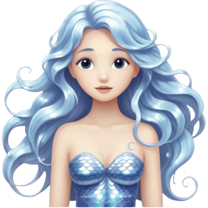 Lunar mermaid and the moon with more details emoji | AI Emoji Generator