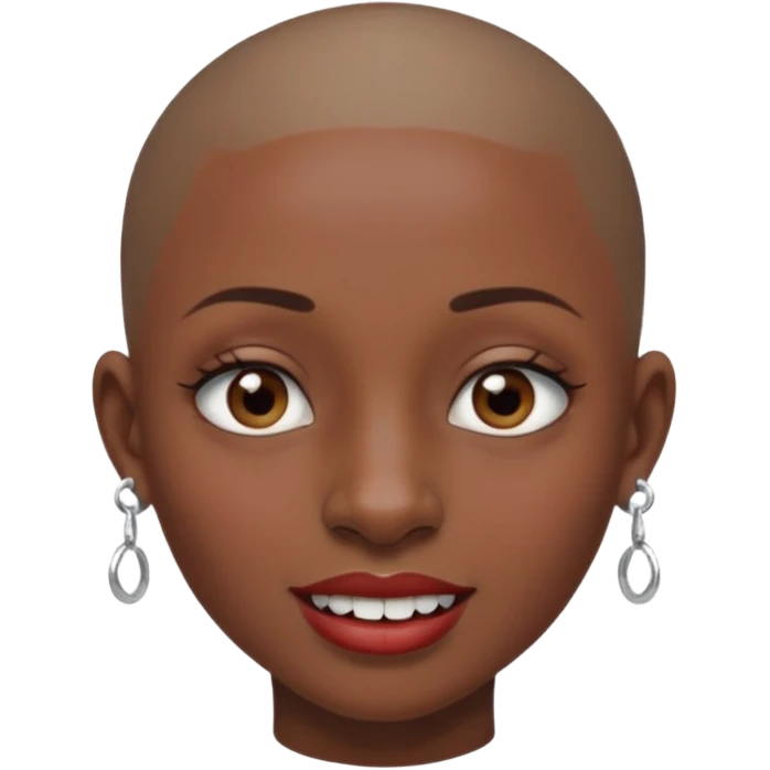 Make a emoji of a person with dark skin and has a nose ring that goes ...