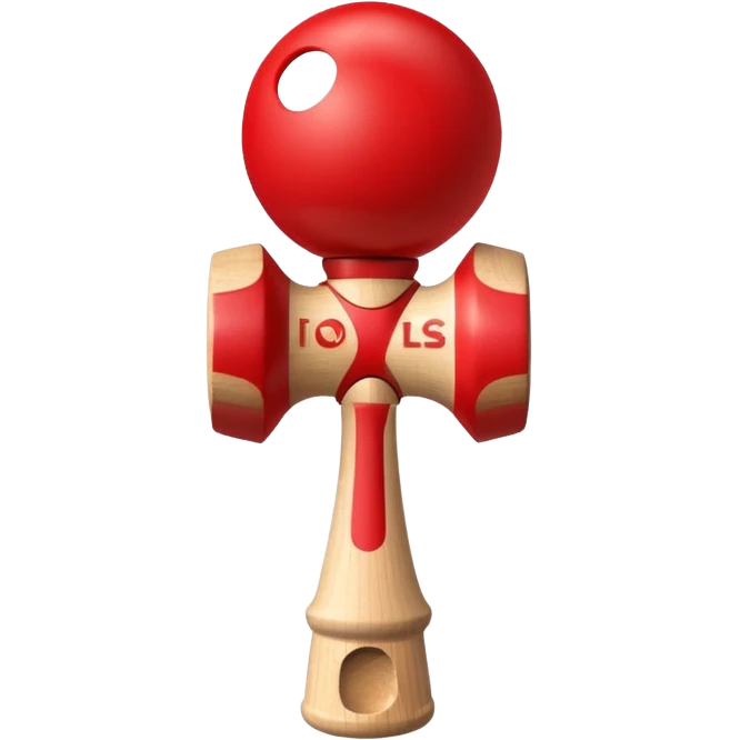 a simple kendama with red ball emoji | AI Emoji Generator