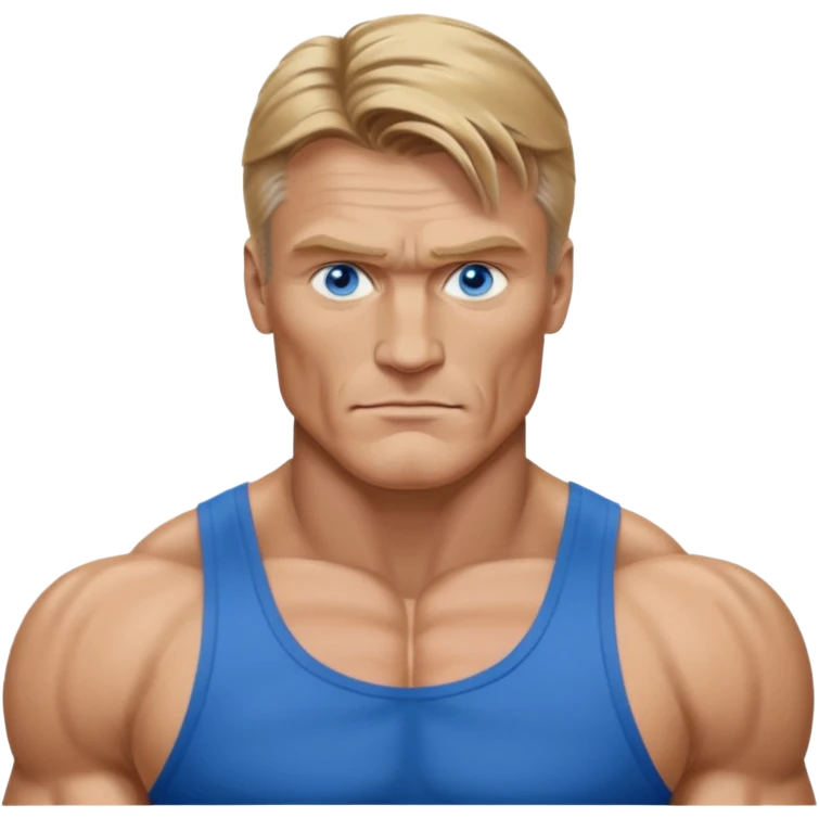 Dolph Lundgren with blue eyes, dark blonde hair, muscle body emoji | AI ...
