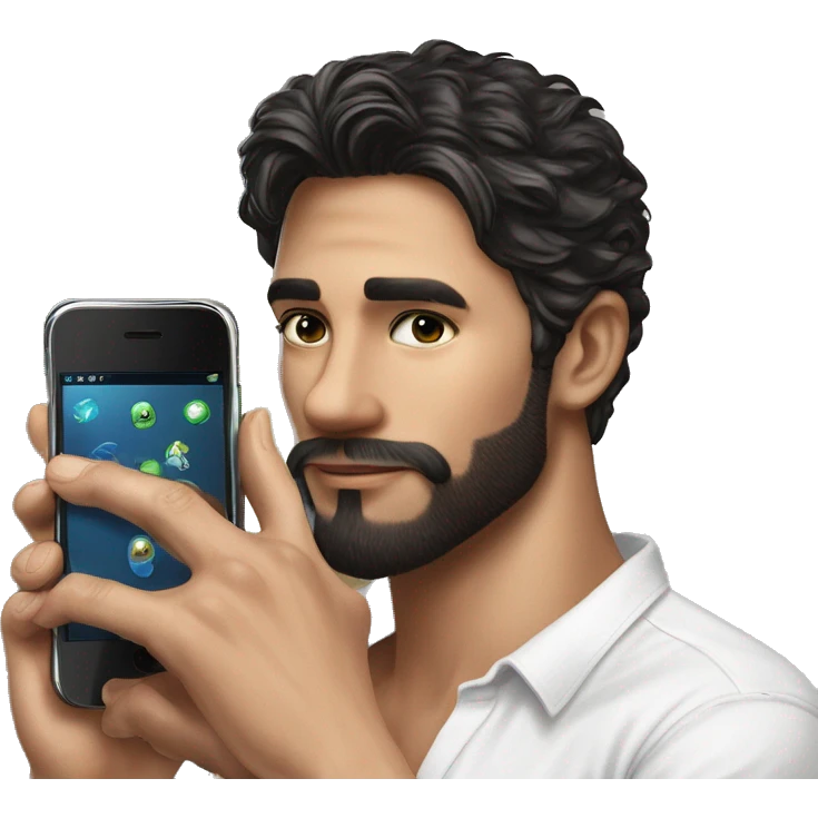 stylish man holding smartphone. emoji | AI Emoji Generator