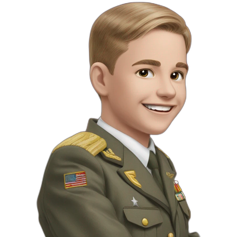 solo soldier with proud smile emoji | AI Emoji Generator