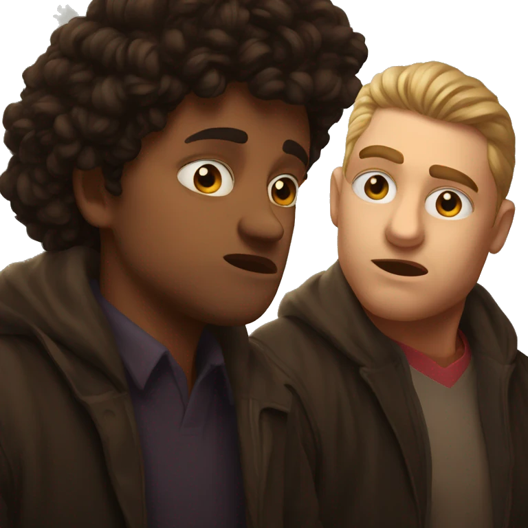 two friends staring intently emoji | AI Emoji Generator