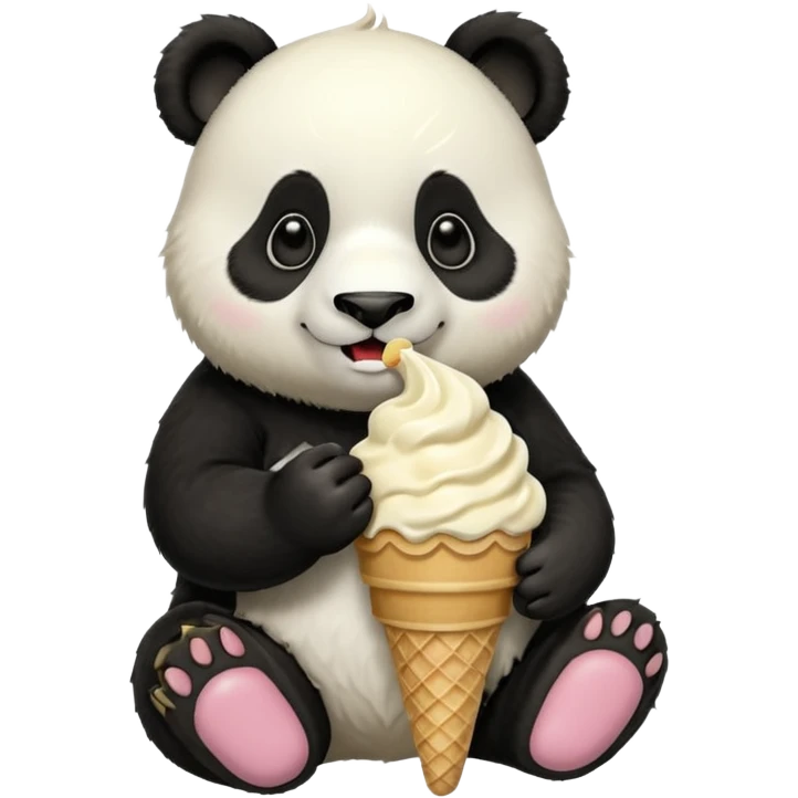 Panda eating ice cream emoji | AI Emoji Generator