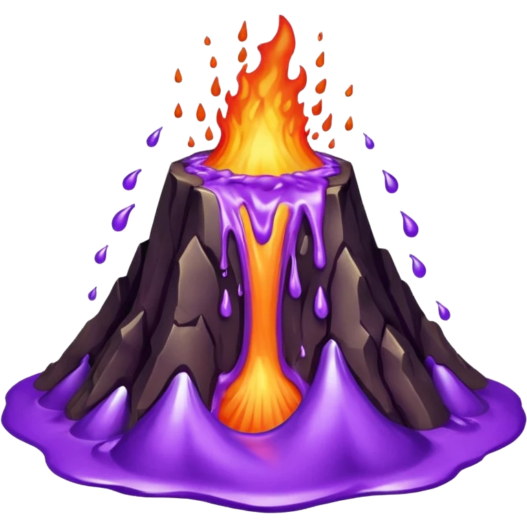 A volcano errupting only with a pure purple liquid. no fire emoji | AI ...