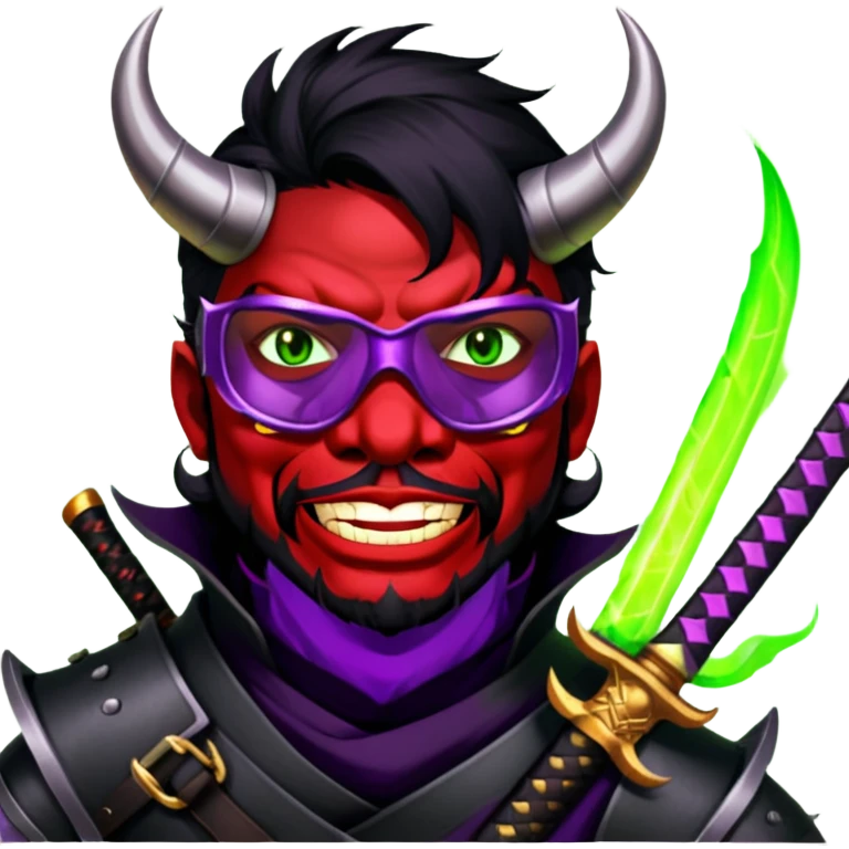 Demon-Horned Warrior emoji | AI Emoji Generator