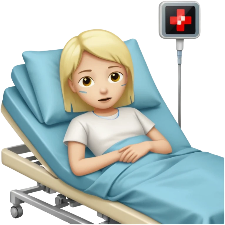 pessoa com a pele amarelada deitada em uma maca de hospital emoji | AI ...