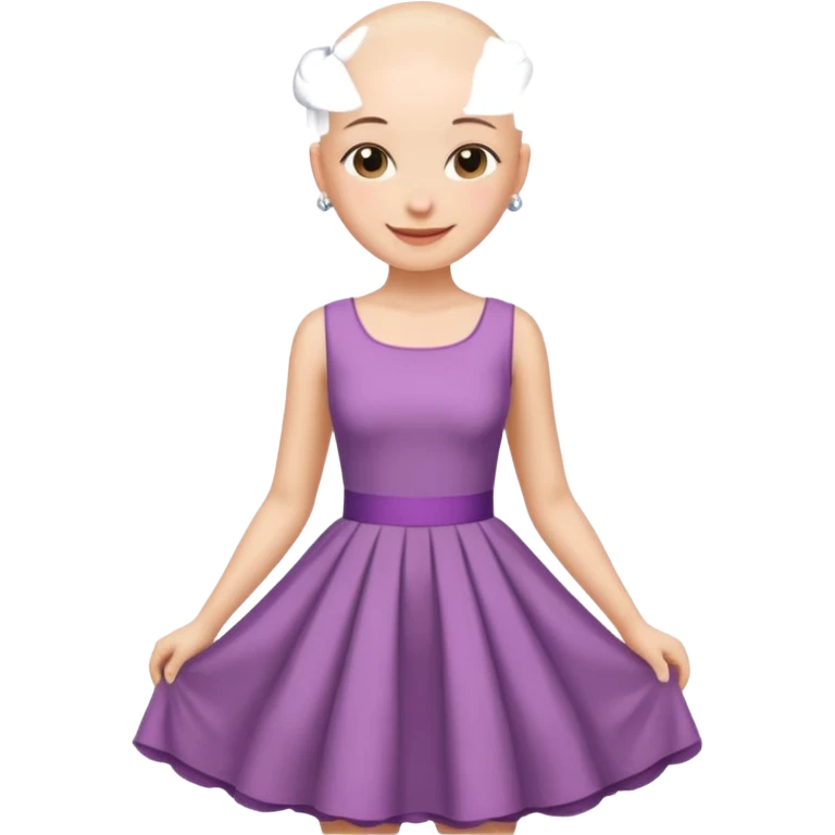 create pretty girl with bald head with pretty dress shot is waist close ...