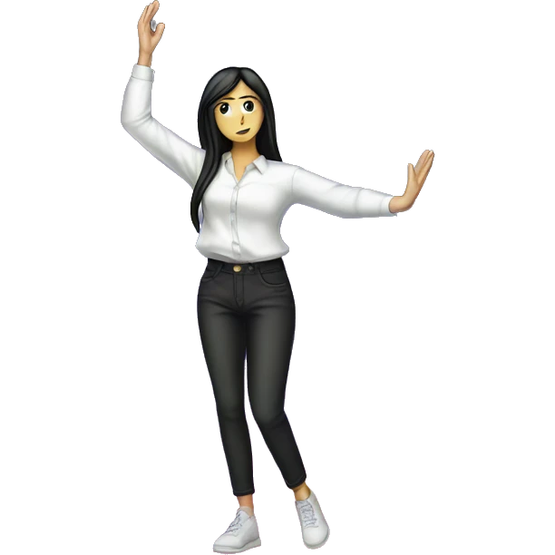 standing girl in white pose emoji | AI Emoji Generator