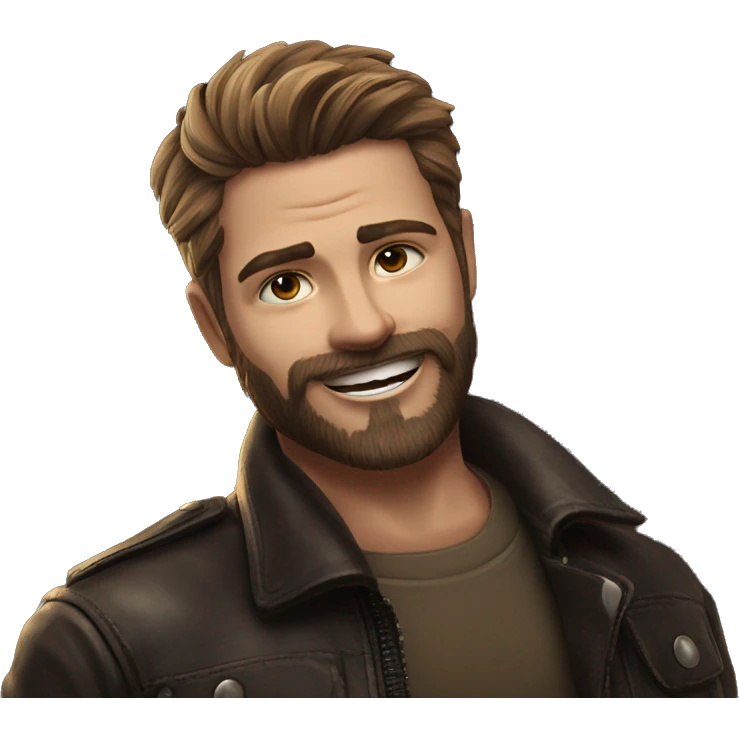 happy man in leather emoji | AI Emoji Generator