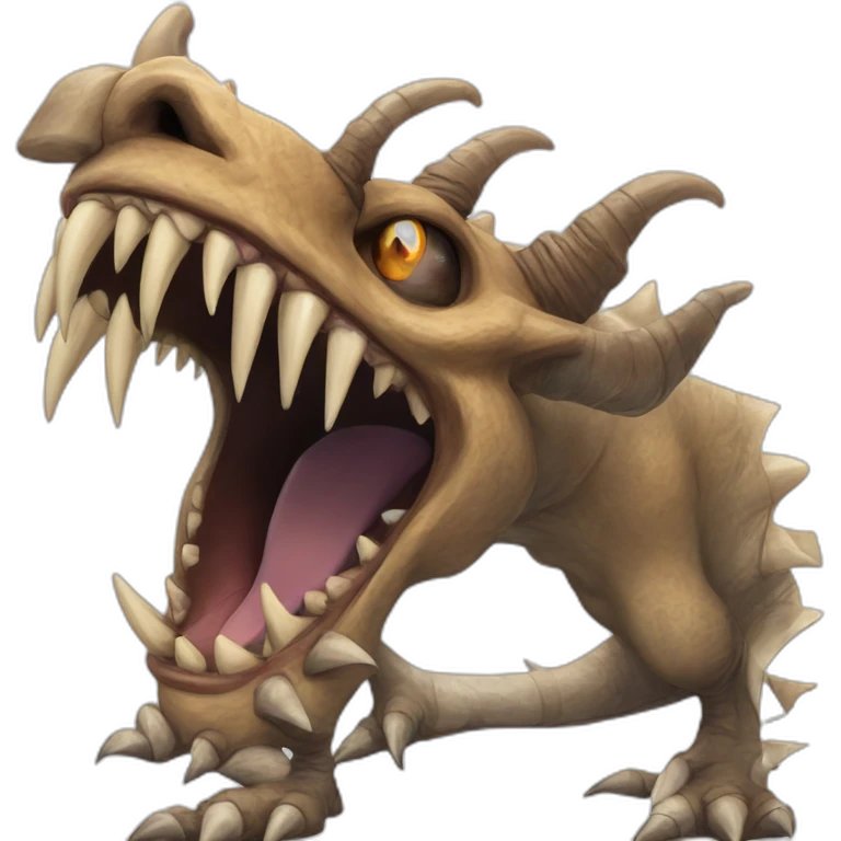 monstrous creature in white wilderness emoji | AI Emoji Generator