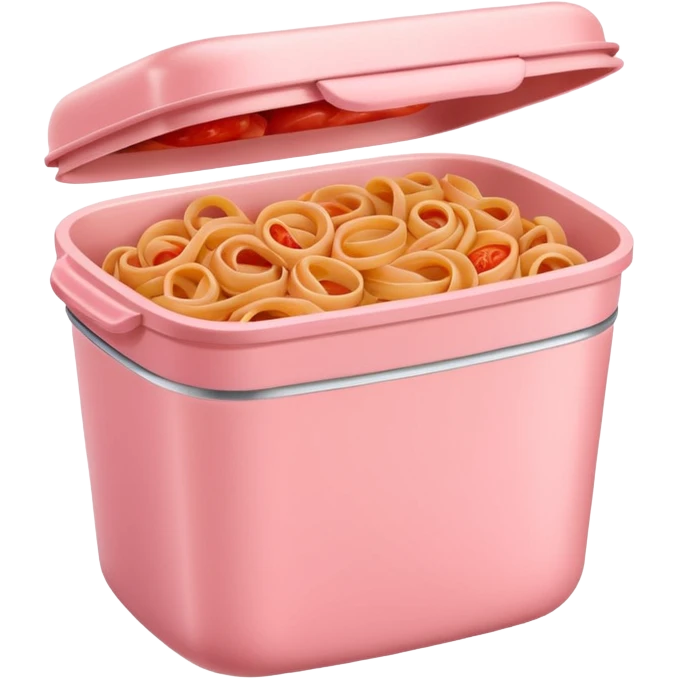 pastel pink food container with tomato pasta inside emoji | AI Emoji ...