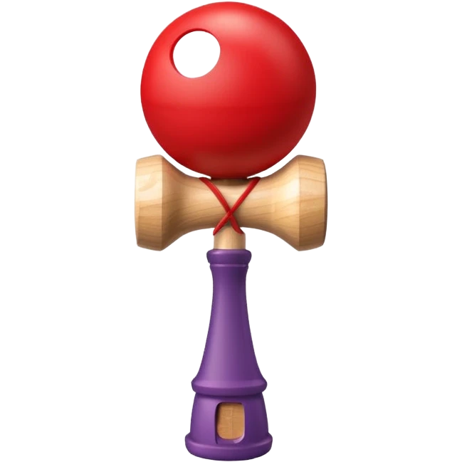 a simple kendama with red ball emoji | AI Emoji Generator