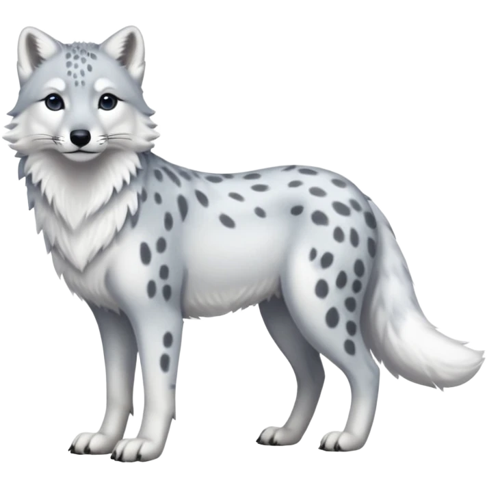 Hyper-realistic furry soft smooth elegant Arctic-wolf-snow-leopard ...