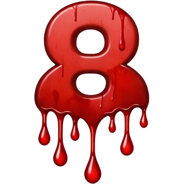 the number 8, realistic blood dripping emoji | AI Emoji Generator