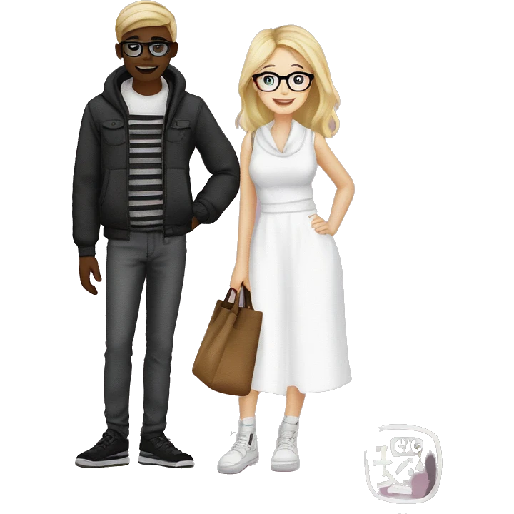 fashionable characters laughing and posing emoji | AI Emoji Generator