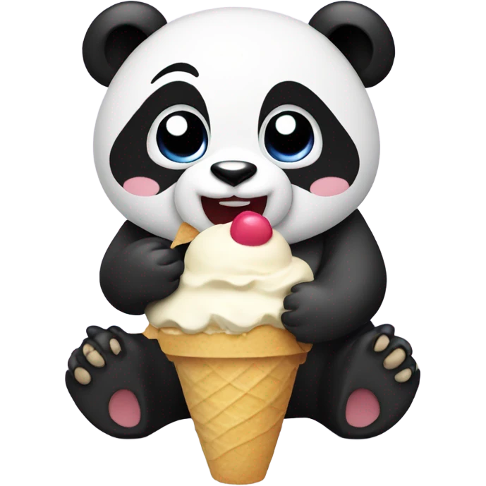 Panda eating ice cream emoji | AI Emoji Generator