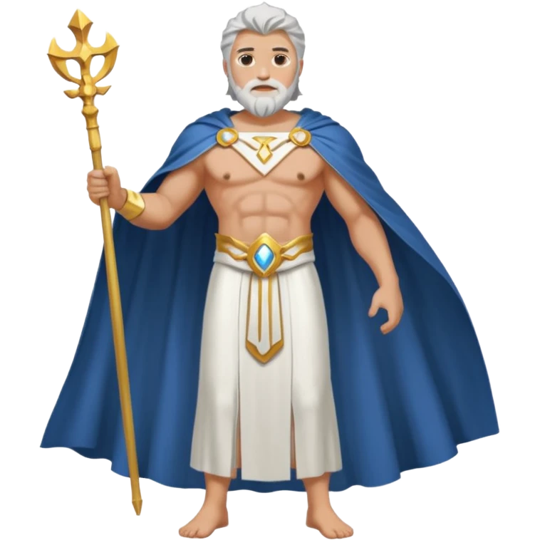 fullbody silverhair shirtless god ZEUS, white robe over shoulder and ...