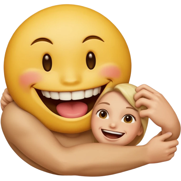 smiley face biting another person’s arm emoji | AI Emoji Generator