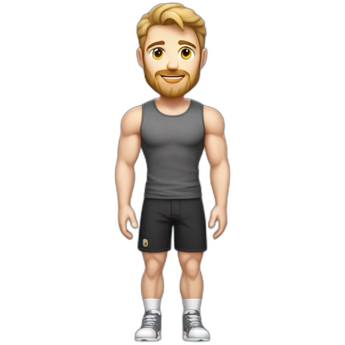 Full height Pale skinned fit man With biceps, Realistic eyes and mouth ...
