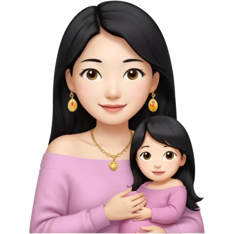 South Korean girl in her mid-thirties with long black hair and a middle ...