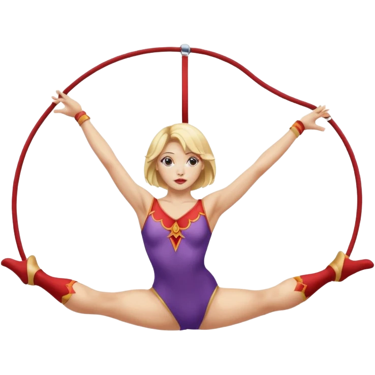 a blonde female circus performer training for an aerial act emoji | AI ...