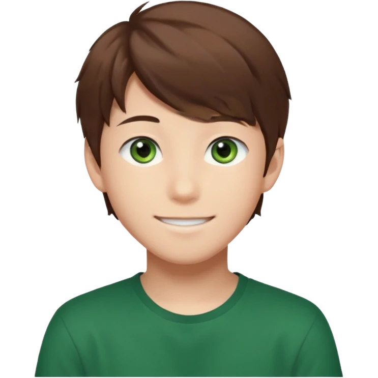 Discord emoji. the face of an Anime asian style teen boy with brown ...