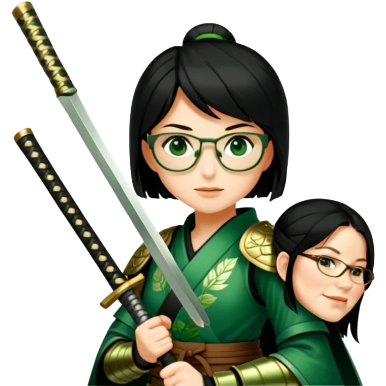 Emerald Samurai emoji | AI Emoji Generator
