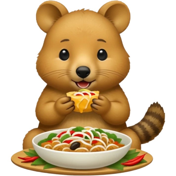 quokka eating vietnam food emoji | AI Emoji Generator