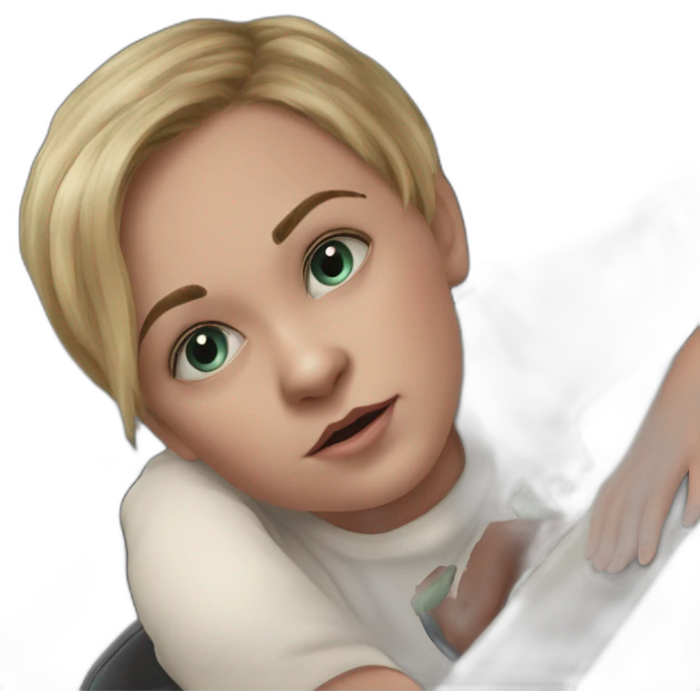 blonde girl staring intensly emoji | AI Emoji Generator