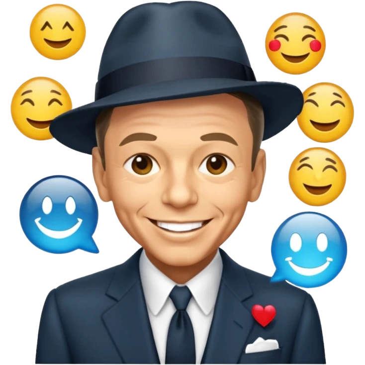 Frank sinatra emoji showing some data anlytics emoji | AI Emoji Generator