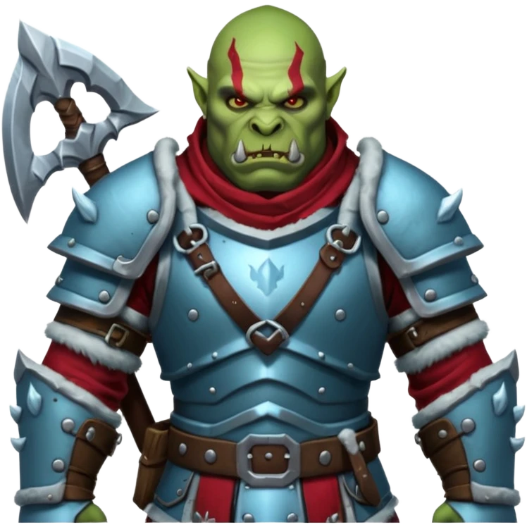 Fantasy Christmas orc legion soldier icon, iron tundra army theme ...