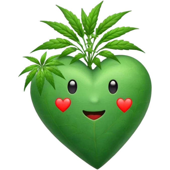 Animated weed heart emoji | AI Emoji Generator