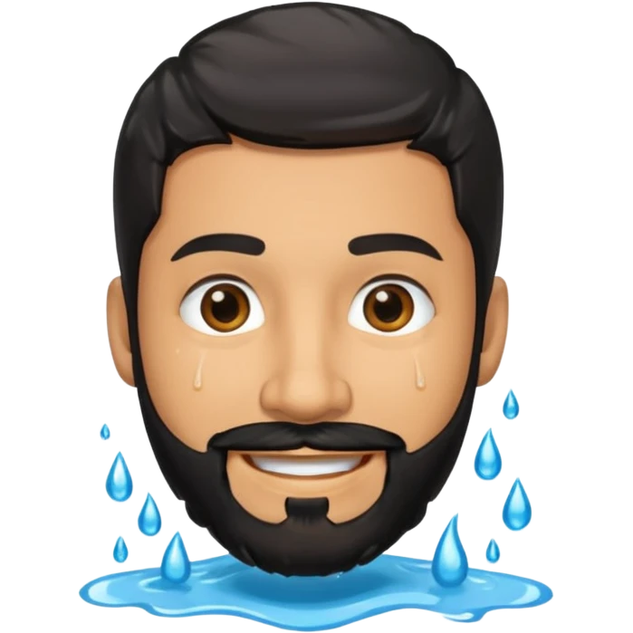 Smiling hispanic man with black beard that is dripping wet emoji | AI ...