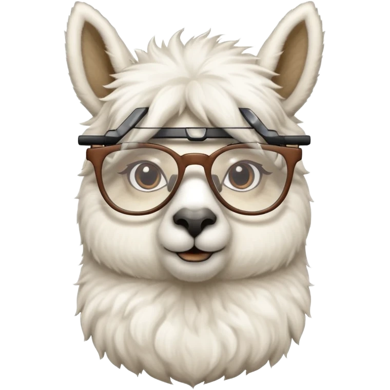 White Llama with prescription glasses emoji | AI Emoji Generator