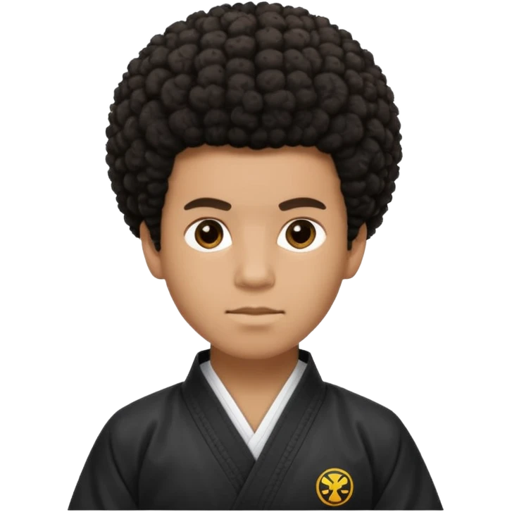 black karate instructor with afro hair and a low taper haircut, and a ...