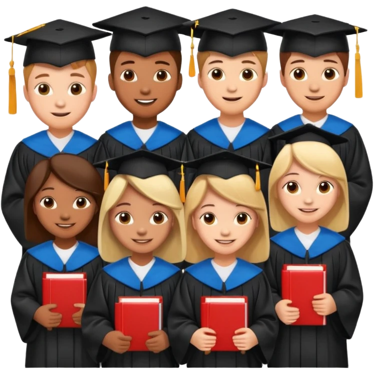 un grupo de estudiantes simpáticas emoji | AI Emoji Generator