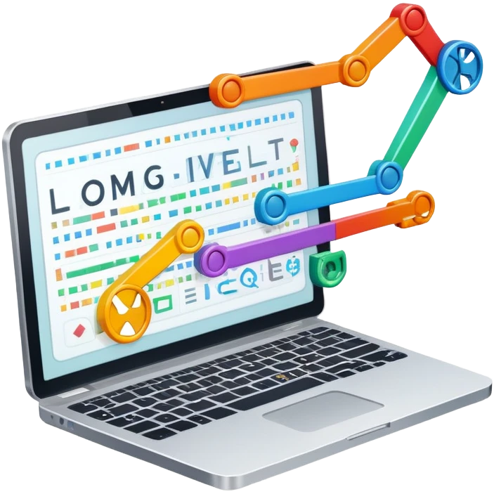 An icon featuring a colorful lines of code, brackets, and a blinking cursor, symbolizing ...