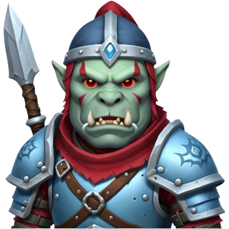 Fantasy Christmas orc legion soldier icon, iron tundra army theme ...