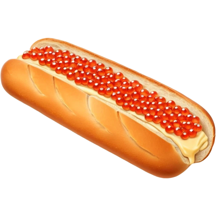 Apple style 3D emoji of a slice of fresh baguette with creamy butter ...