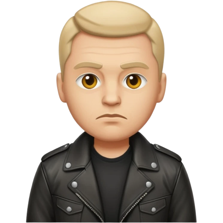 Russian 1990s gangster emoji, leather jacket,, serious face, cartoon ...