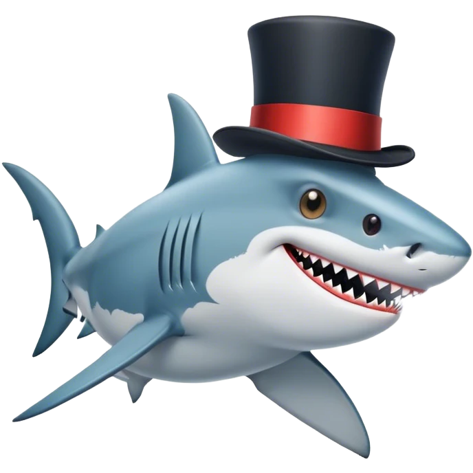 Shark with a top hat emoji | AI Emoji Generator