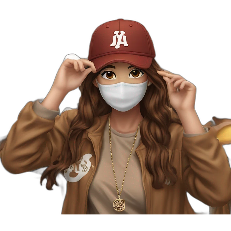 girl in hat adjusting clothes emoji | AI Emoji Generator