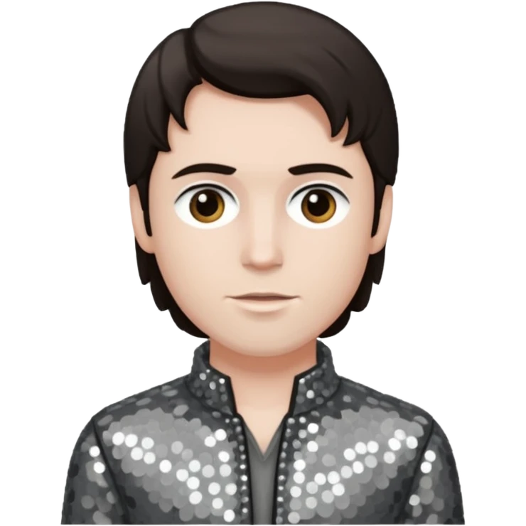 Charles Lee Ray with dark brown hair, grey sequin outfit emoji | AI ...