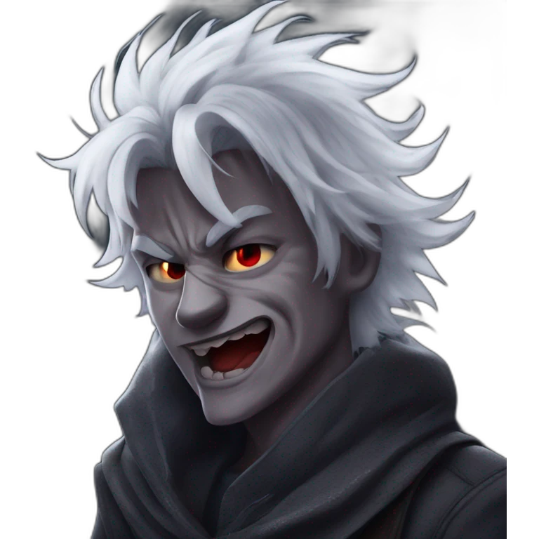 smiling white-haired boy with scar emoji | AI Emoji Generator