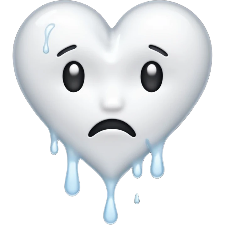 The heatbroken emoji in white with sticky white liquid Ozzing out of it ...