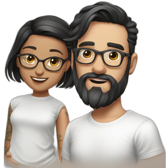 smiling duo in black and white emoji | AI Emoji Generator