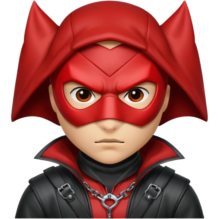 red hood with mask emoji | AI Emoji Generator