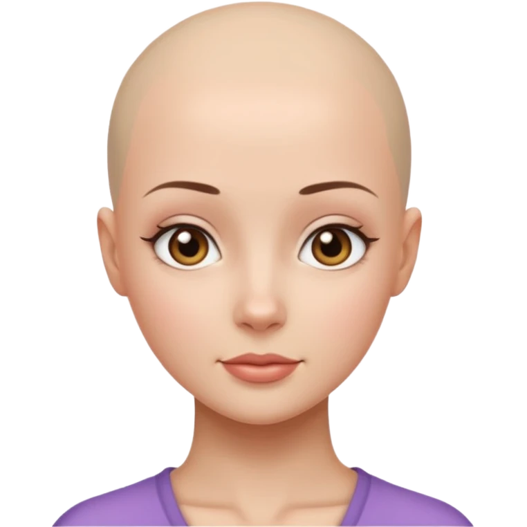create pretty girl with bald head close up shot emoji | AI Emoji Generator